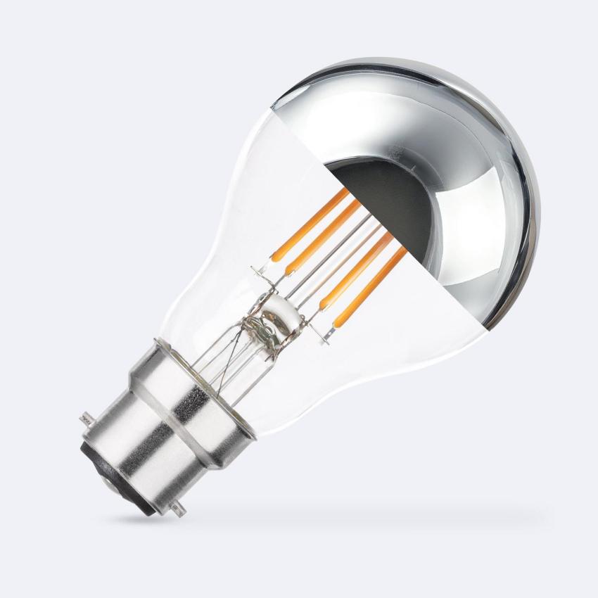 6W B22 A60 Chrome Reflect Dimmable Filament LED Bulb 600lm - Ledkia