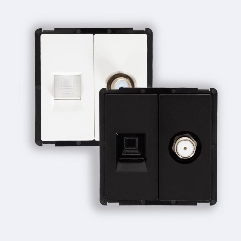 RJ45 CAT 6 Socket Internet Module +Modern Satellite - Ledkia