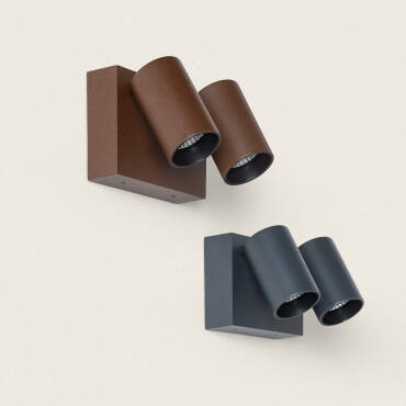 Kuriya 18W Aluminium Outdoor 2 Spotlight CCT LED Wall Lamp - Ledkia