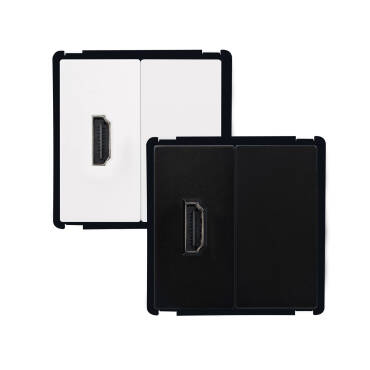 HDMI Socket + Blind Cover Plate Modern - Ledkia