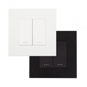 Double Pushbutton Switch with PC Modern Frame - Ledkia