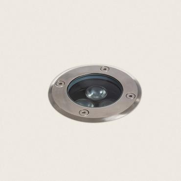 3W Stainless Steel Solid Recessed Ground LED Outdoor Spotlight - Ledkia