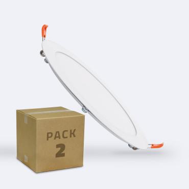 Pack of 2u 15W SuperSlim Round LED Downlight Ø170 mm Cut-Out - Ledkia