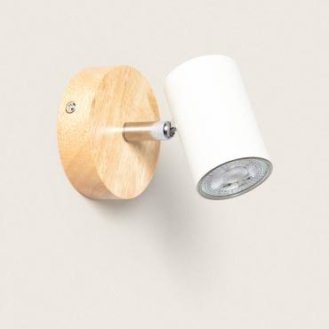 Albus 1 Spotlight Wood Directional Ceiling Lamp - Ledkia