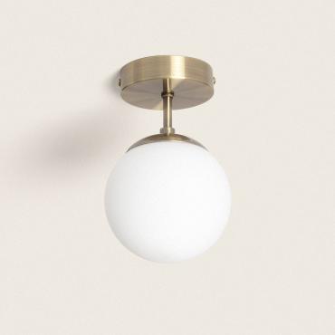 Evie Metal & Glass Ceiling Lamp - Ledkia