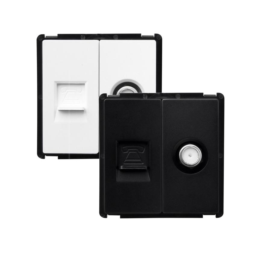 Modern Telephone + Satellite Socket - Ledkia