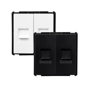 Double Modern RJ45 Internet Socket - Ledkia
