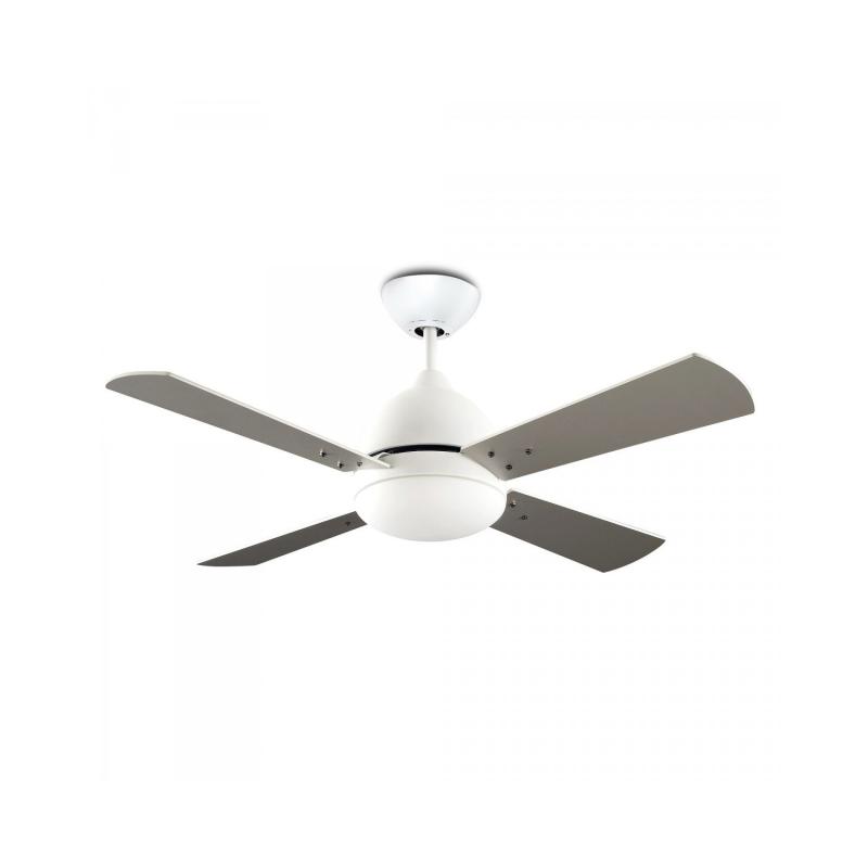 Borneo Nickel Reversible Blade Ceiling Fan with AC Motor in White LEDS ...