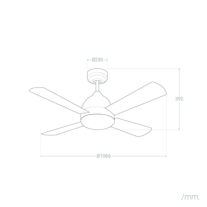 Borneo Patiné Reversible Blade Ceiling Fan with AC Motor AC LEDS-C4 VE ...