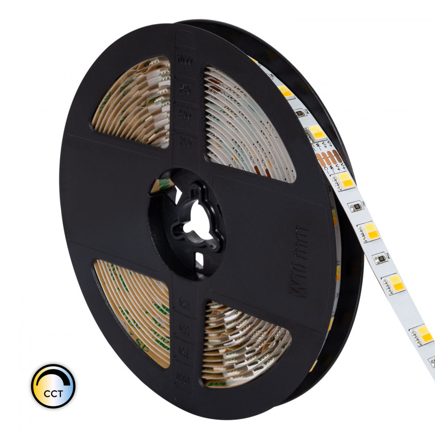 Striscia Led 24v Dc 60led M 5m Cct Selezionabile Ip20 Larghezza 10mm