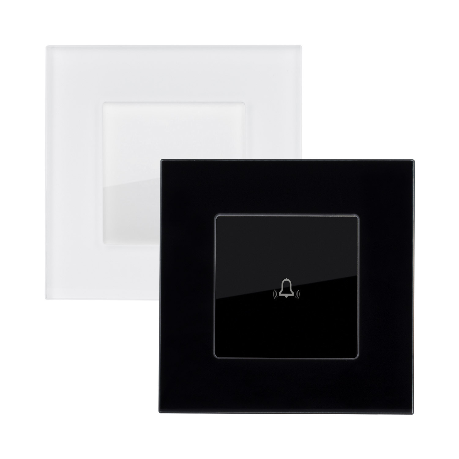 Single Button Switch with Modern Glass Frame - Ledkia