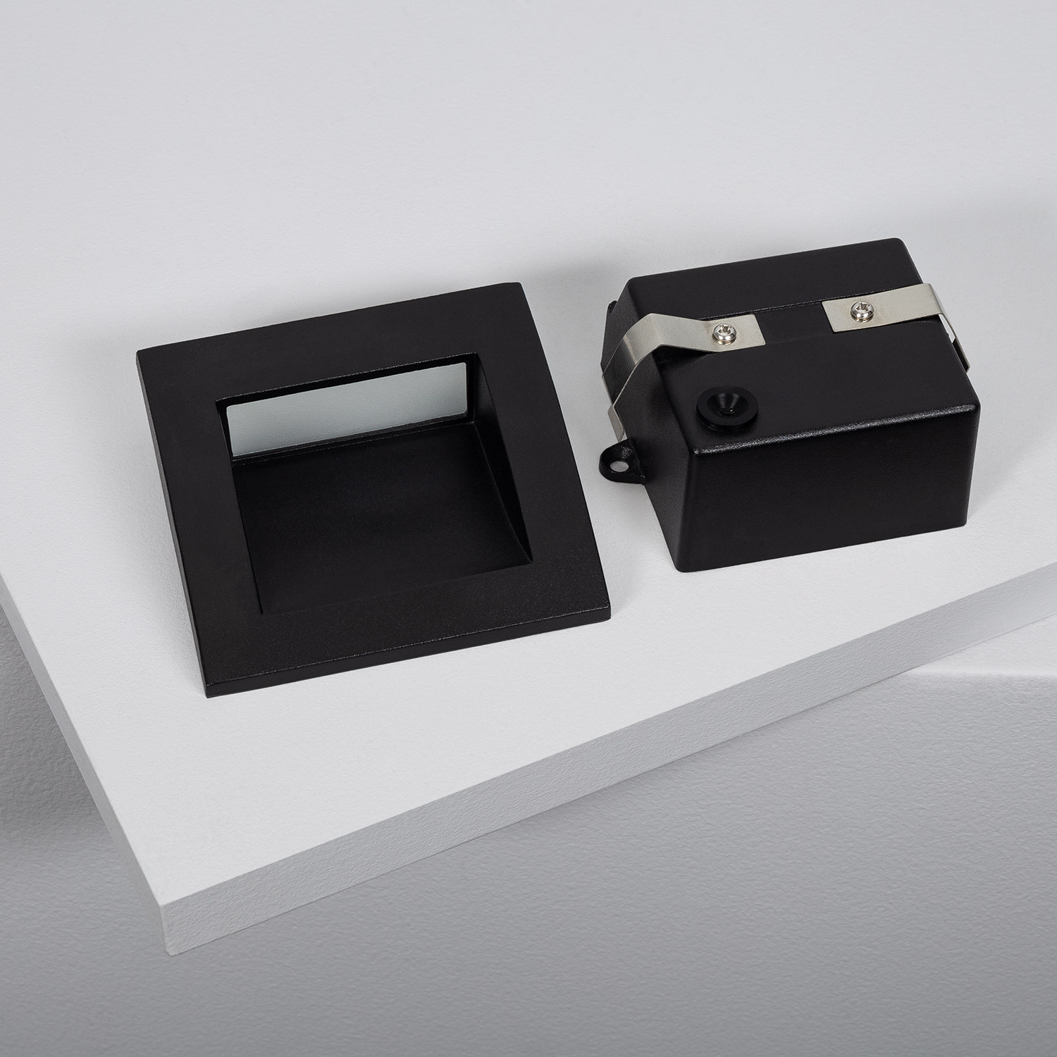 4W Leif Outdoor Square Recessed Black LED Wall Light - Ledkia